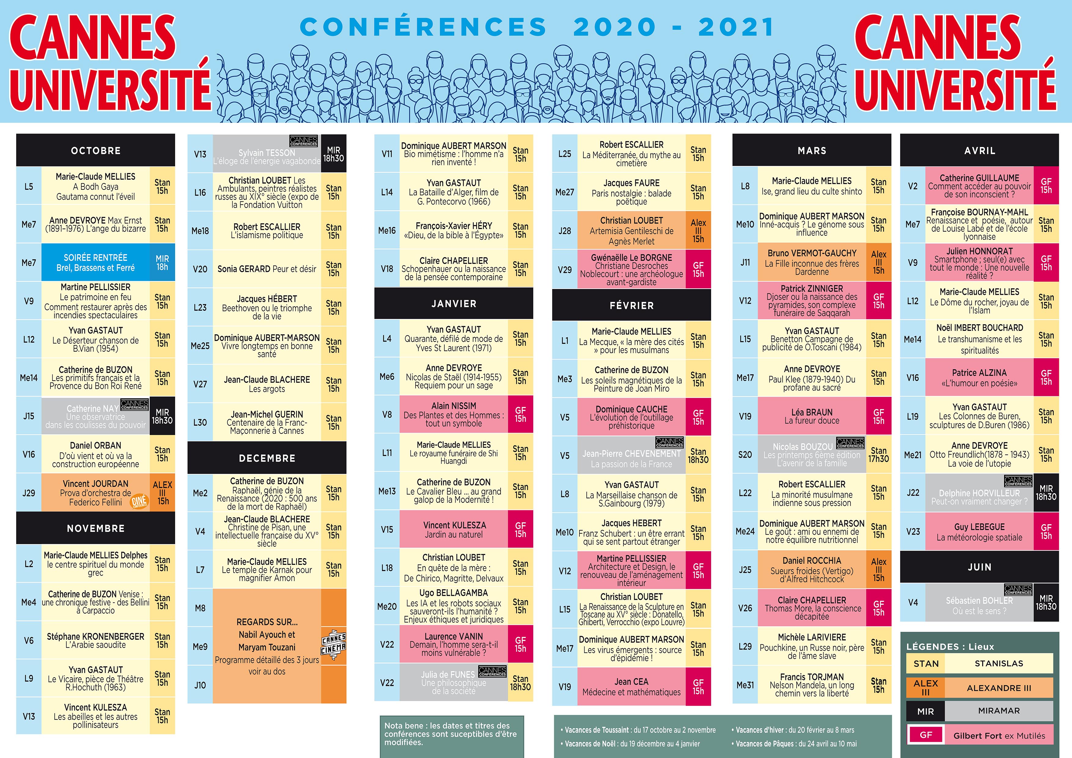 Conférences - Cannes Université